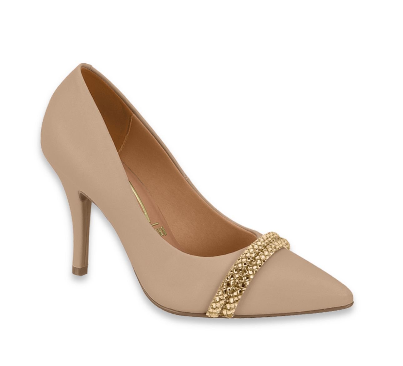 Stiletto de Fiesta Vizzano Beige con Strass Dorado - Coqueterias Zapatos