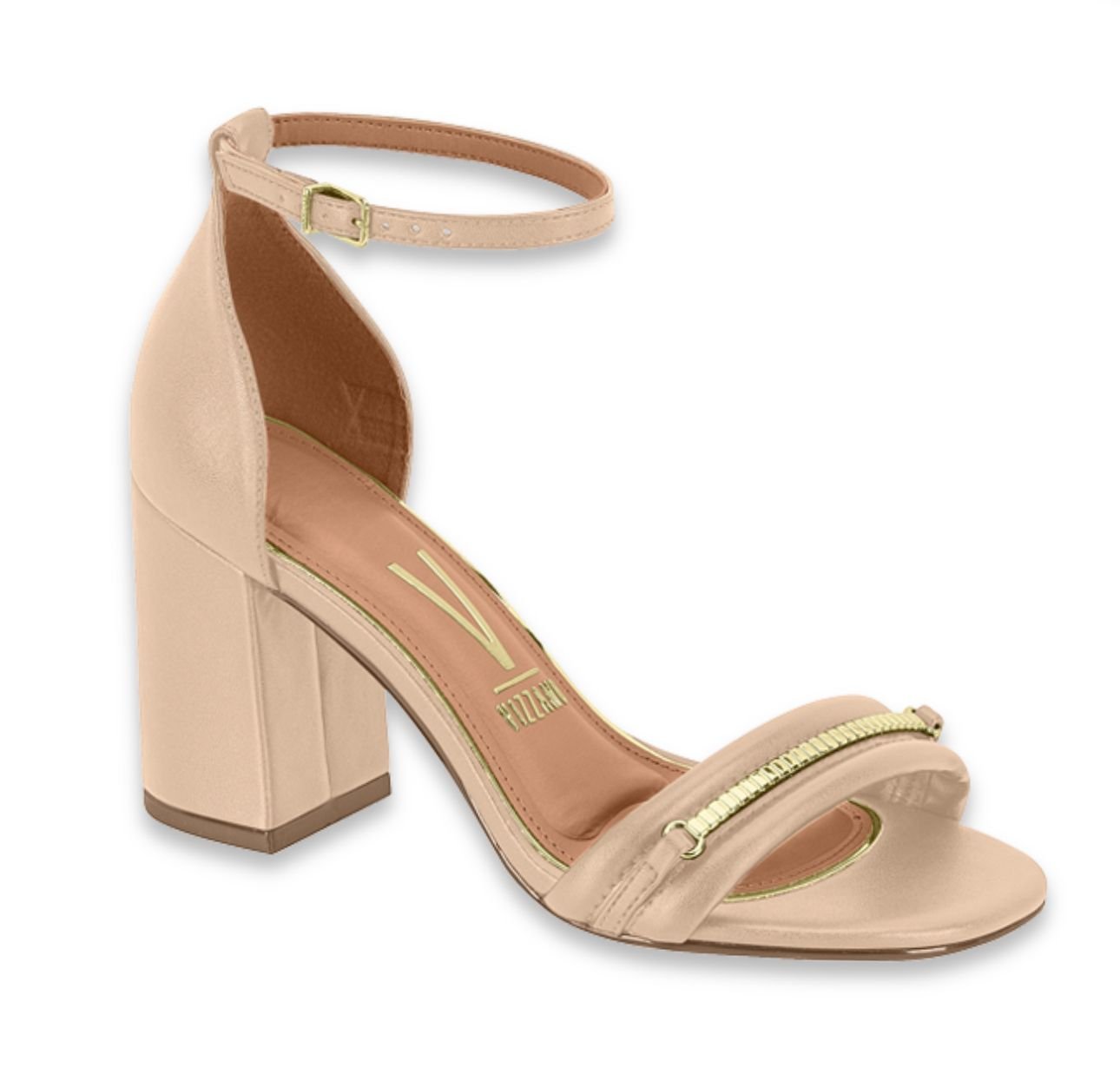 Sandalia de Mujer Vizzano Taco Cuadrado Beige con Dorado - Coqueterias ...